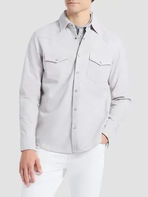 Robert Graham Marstow Leather Shirt Jacket