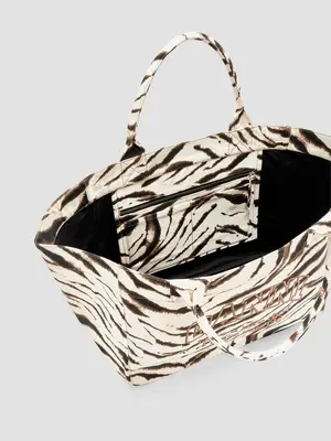 GANNI Extra-large Zebra-print Cotton Tote Bag