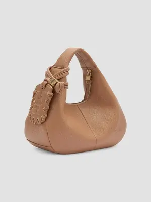 GANNI Mini Logo Grained Hobo Bag