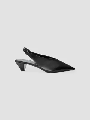 Loewe Origami Cubic 45mm Leather Slingback Pumps - Black