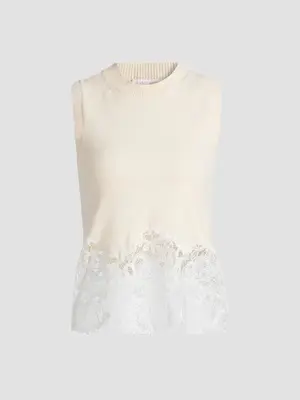 Ramy Brook Nerissa Lace & Wool-cashmere Sweater