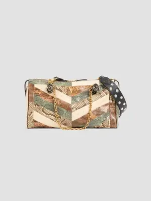 Valentino Garavani Panthea Medium Shoulder Bag In Exotic Leather - Multicolored