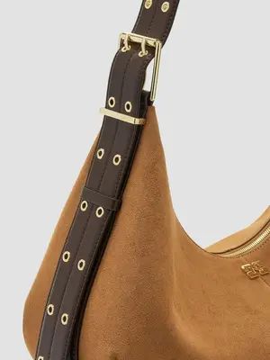 GANNI Medium Suede Hobo Bag