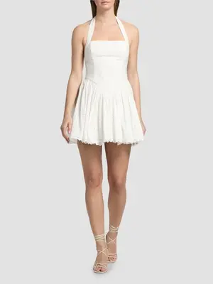 Hemant & Nandita Embroidered Cotton Corset Minidress