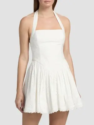 Hemant & Nandita Embroidered Cotton Corset Minidress