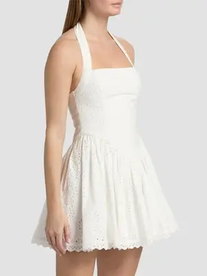 Hemant & Nandita Embroidered Cotton Corset Minidress