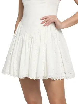 Hemant & Nandita Embroidered Cotton Corset Minidress