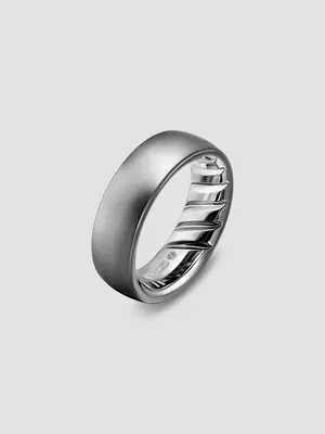 David Yurman Streamline Band Ring In Anthracite Titanium, 7.6mm