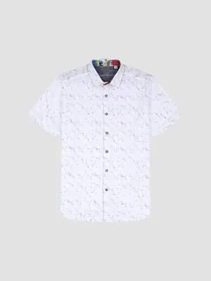 Robert Graham Kingshold Geometric Stretch-cotton Shirt - Multi