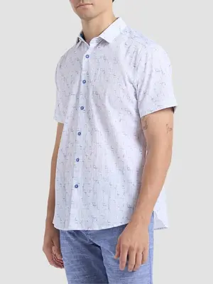 Robert Graham Kingshold Geometric Stretch-cotton Shirt