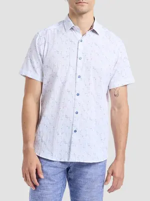 Robert Graham Kingshold Geometric Stretch-cotton Shirt