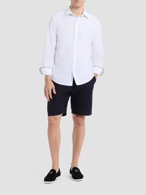Robert Graham Avondale Chambray Cotton Shirt - Ivory