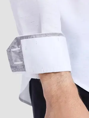 Robert Graham Avondale Chambray Cotton Shirt - Ivory