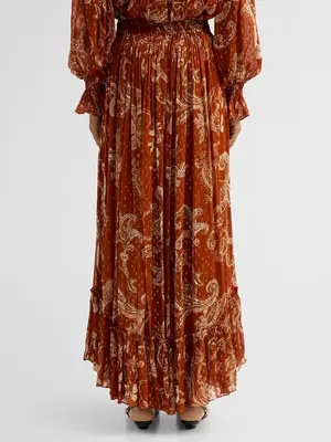Hemant & Nandita Printed High-low Maxi Skirt