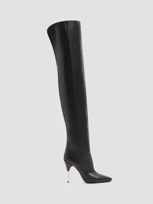 Valentino Garavani Deboot 105mm Over-the-knee Calfskin Boots - Black
