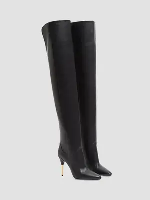 Valentino Garavani Deboot 105mm Over-the-knee Calfskin Boots - Black
