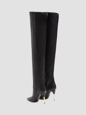 Valentino Garavani Deboot 105mm Over-the-knee Calfskin Boots - Black