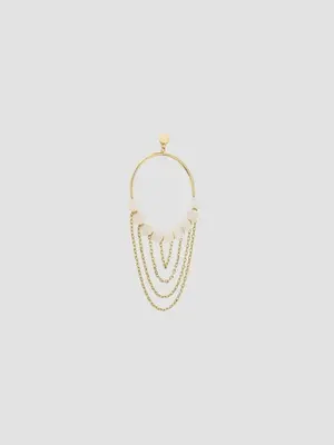 Ramy Brook Silvia Goldtone & Rose Quartz Beaded Hoop Earrings