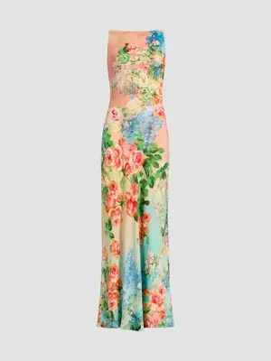 Hemant & Nandita Floral Column Maxi Dress