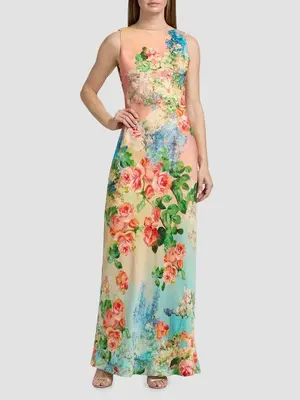 Hemant & Nandita Floral Column Maxi Dress