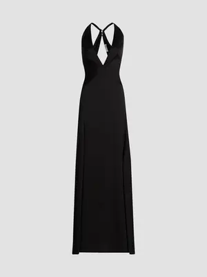 Ramy Brook Belle Plunging V-neck Satin Gown