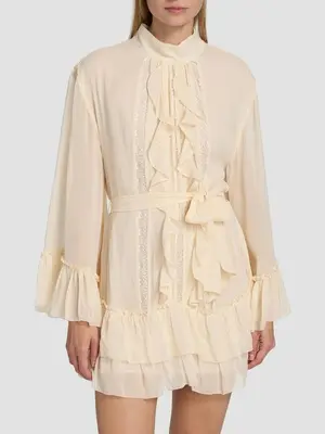 Ramy Brook Claudia Ruffled Silk Minidress