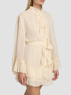 Ramy Brook Claudia Ruffled Silk Minidress
