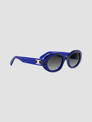 Celine Triomphe 01 52mm Round Sunglasses - Blue