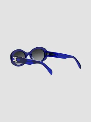 Celine Triomphe 01 52mm Round Sunglasses - Blue
