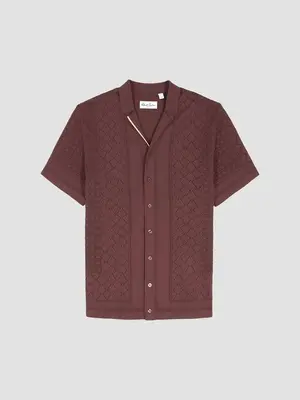 Robert Graham Delmar Geometric Cotton Button-front Sweater - Brown