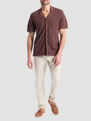 Robert Graham Delmar Geometric Cotton Button-front Sweater