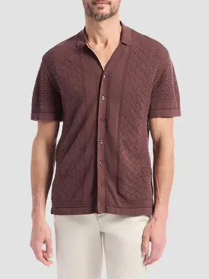 Robert Graham Delmar Geometric Cotton Button-front Sweater
