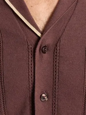 Robert Graham Delmar Geometric Cotton Button-front Sweater