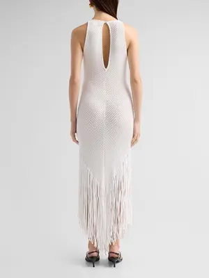 Ronny Kobo Charon Fringe Maxi Dress