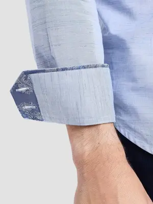 Robert Graham Avondale Woven Chambray Cotton Shirt