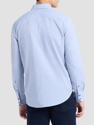 Robert Graham Avondale Woven Chambray Cotton Shirt