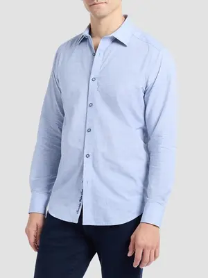 Robert Graham Avondale Woven Chambray Cotton Shirt