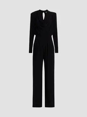 Ramy Brook Eden Cowlneck Long-sleeve Jumpsuit - Black