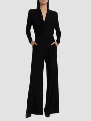 Ramy Brook Eden Cowlneck Long-sleeve Jumpsuit