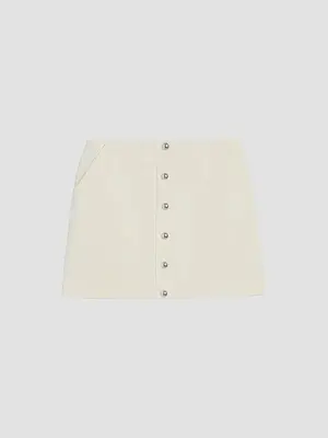 Apparis Ella Cotton Canvas A-line Miniskirt - Off White