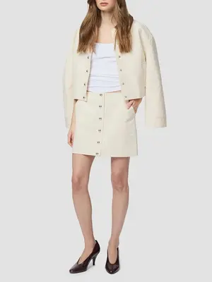 Apparis Ella Cotton Canvas A-line Miniskirt - Off White