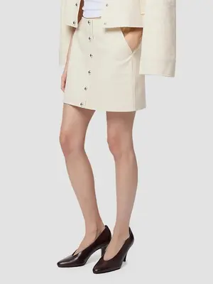 Apparis Ella Cotton Canvas A-line Miniskirt - Off White