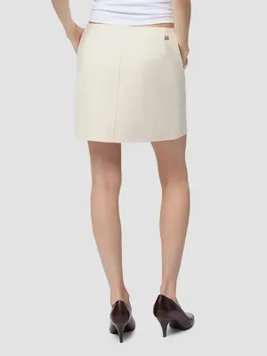 Apparis Ella Cotton Canvas A-line Miniskirt - Off White