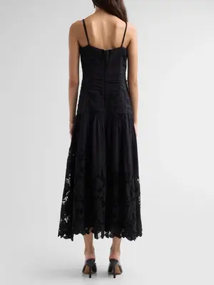 Hemant & Nandita Pleated A-line Maxi Dress