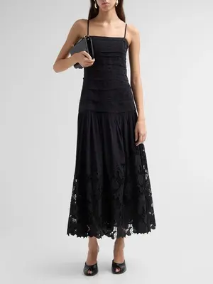 Hemant & Nandita Pleated A-line Maxi Dress