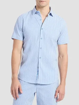 Robert Graham Fornillo Striped Jacquard Shirt - Navy