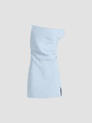 Ronny Kobo Winnie Draped One-shoulder Minidress - Ice
