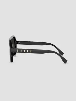 Fendi Five Sisters 56mm Aviator Sunglasses - Black