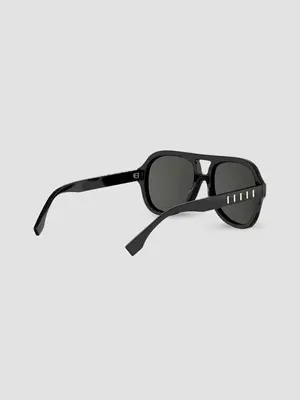 Fendi Five Sisters 56mm Aviator Sunglasses - Black
