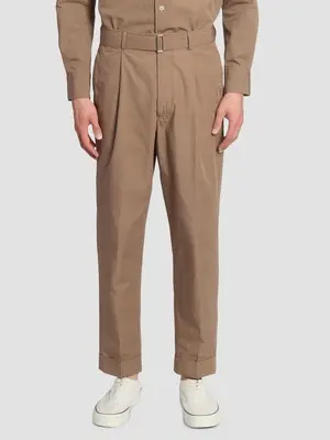 Officine Générale Hugo Cotton Poplin Pleated Trousers - Ginger Bread